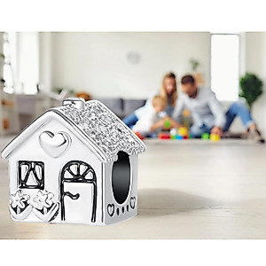 NARTGO Home Family House Charm Compatible with Pandora Charms Bracelets