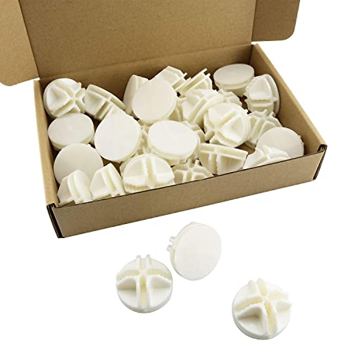 TAODAN 32pcs Wire Cube Grid Connector with Nylon Cable Ties,Wire Cube Plastic Connectors Snap Organizer for Closet Storage Wire Shelving (White)