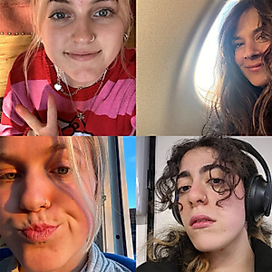 Set of 3 - Fake Clip On Nose Ring Hoop for Women - No Piercing Needed - 22 Gauge - 7mm - Faux Nose Septum Ring - Gold, Sterling Silver, Rose Gold - 22g