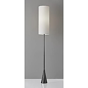 Adesso 4029-01 Bella Floor Lamp, 74 in, 100W Incandescent, Black Nickel, 1 Tall Light