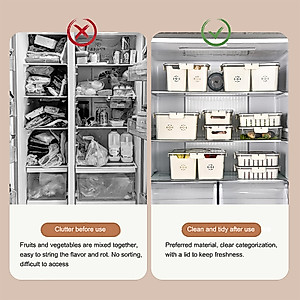 AYangrise 8-Compartment Divided+4 compartments for draining water Divided Clear Food Storage Container with Lid and Handle - Versatile Snack Tray for Refrigerator, Party, Travel, and Picnic