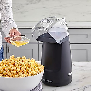 West Bend Air Crazy Popcorn Machine for Healthy Snacking with No Oil, 4-Quart, Black
