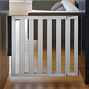 Munchkin® Loft Hardware Mounted Baby Gate for Stairs, Hallways and Doors, Extends 26.5"- 40" Wide, Silver Aluminum