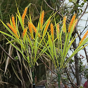 X-GiftKey Solar Stake Lights Outdoor Decorative, 2 Pack Wheat Ear LED Garden Lights,Mom's Garden Gift Waterproof Flower Lamp, Solar Landscape Light for Garden Yard Patio Pathway Decor(Yellow)