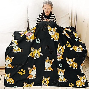 Corgi Blanket Cute Corgi Blankets Gifts for Corgi Lovers Women Soft Flannel Throw Blanket for Couch Sofa Christmas Birthday Gifts, 50x60 Inch