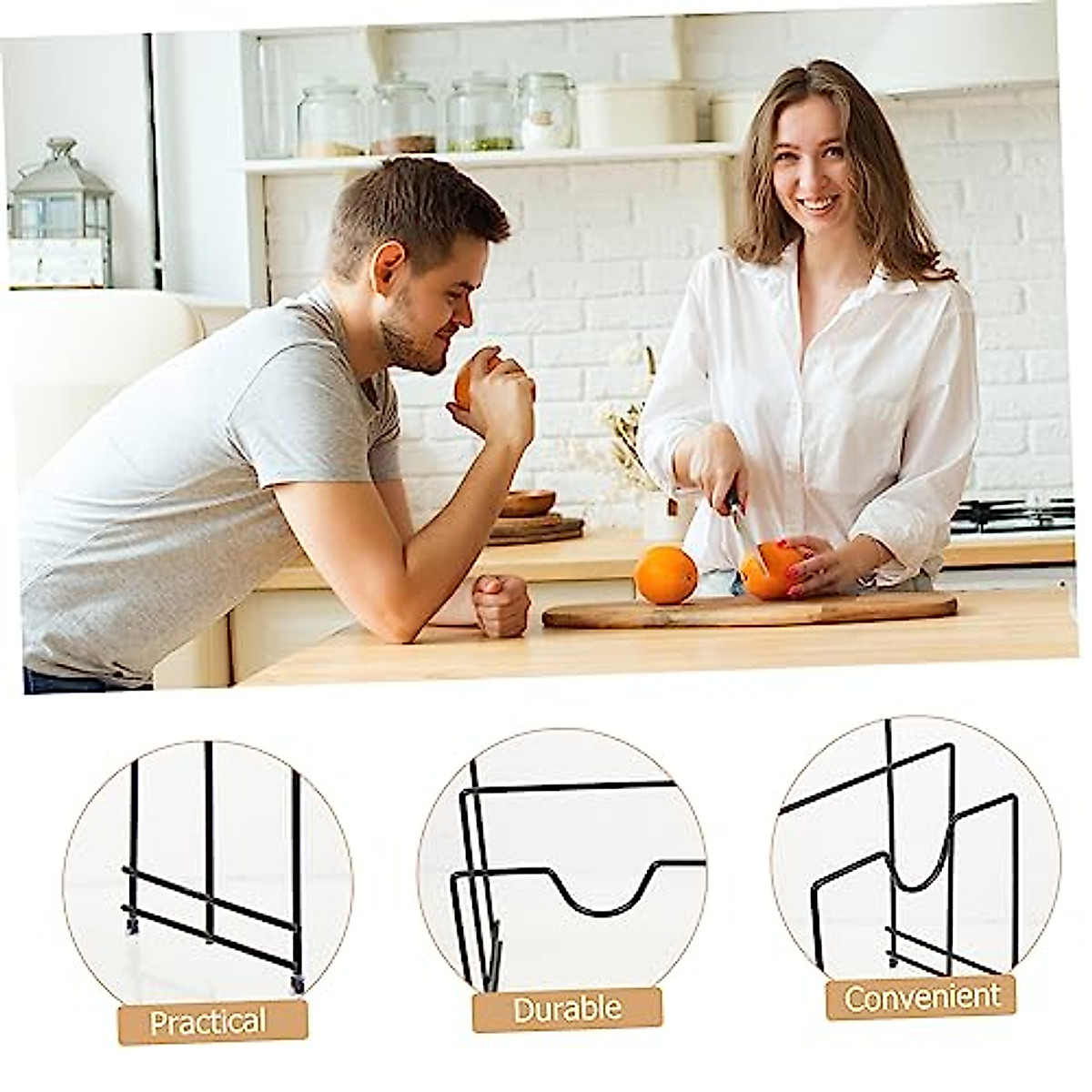 TIDTALEO Chopping Board Rack Kitchen Organizer for Pan Pot Lid Stand Baking Organizer Storage Pot Holders for Kitchen Cutting Board Storage Pan Lid Holder Carbon Steel Storage Box Pot Cover