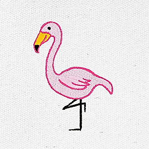 DALIX Flamingo Striped Canvas Tote Bag Premium Cotton in Pink