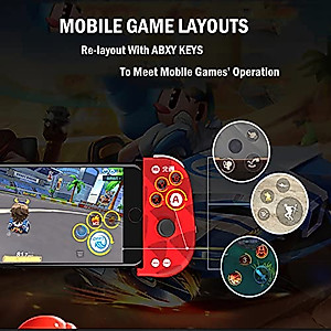 BEITONG Wireless Mobile Phone Game Controller, Bluetooth Gaming Controller Gamepad with Button Custom Function and No activation for iPhone/iPad/Android Mobile Smartphone Tablet (W1, Black)