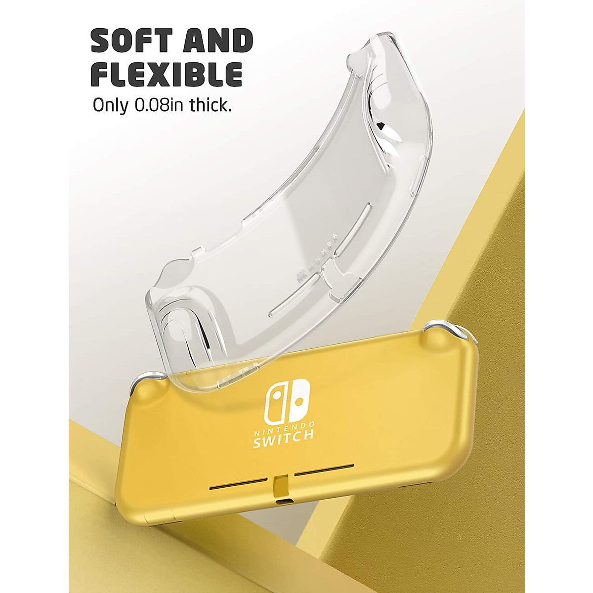 Mumba Case for Nintendo Switch Lite 2019, [Thunderbolt Series] Protective Clear Cover with TPU Grip (Clear)