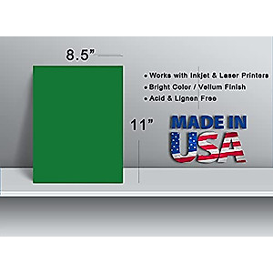 65lb Cover Cardstock Paper - 8.5 x 11 inch - 25 Sheets (Holiday Green)