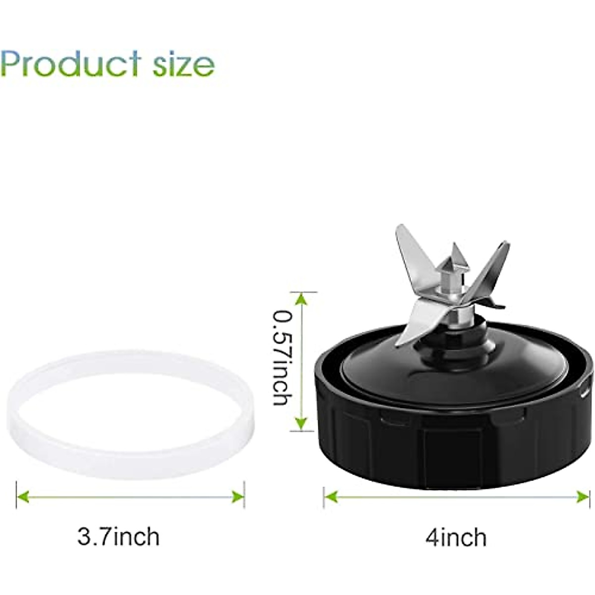 (Pack of 2) Blender Replacement Parts 7 Fins Extractor Blade Assembly with Rubber Gasket Compatible with Nurti Ninja Blenders Auto iQ BL480 BL482 BL642 BL682 NN102