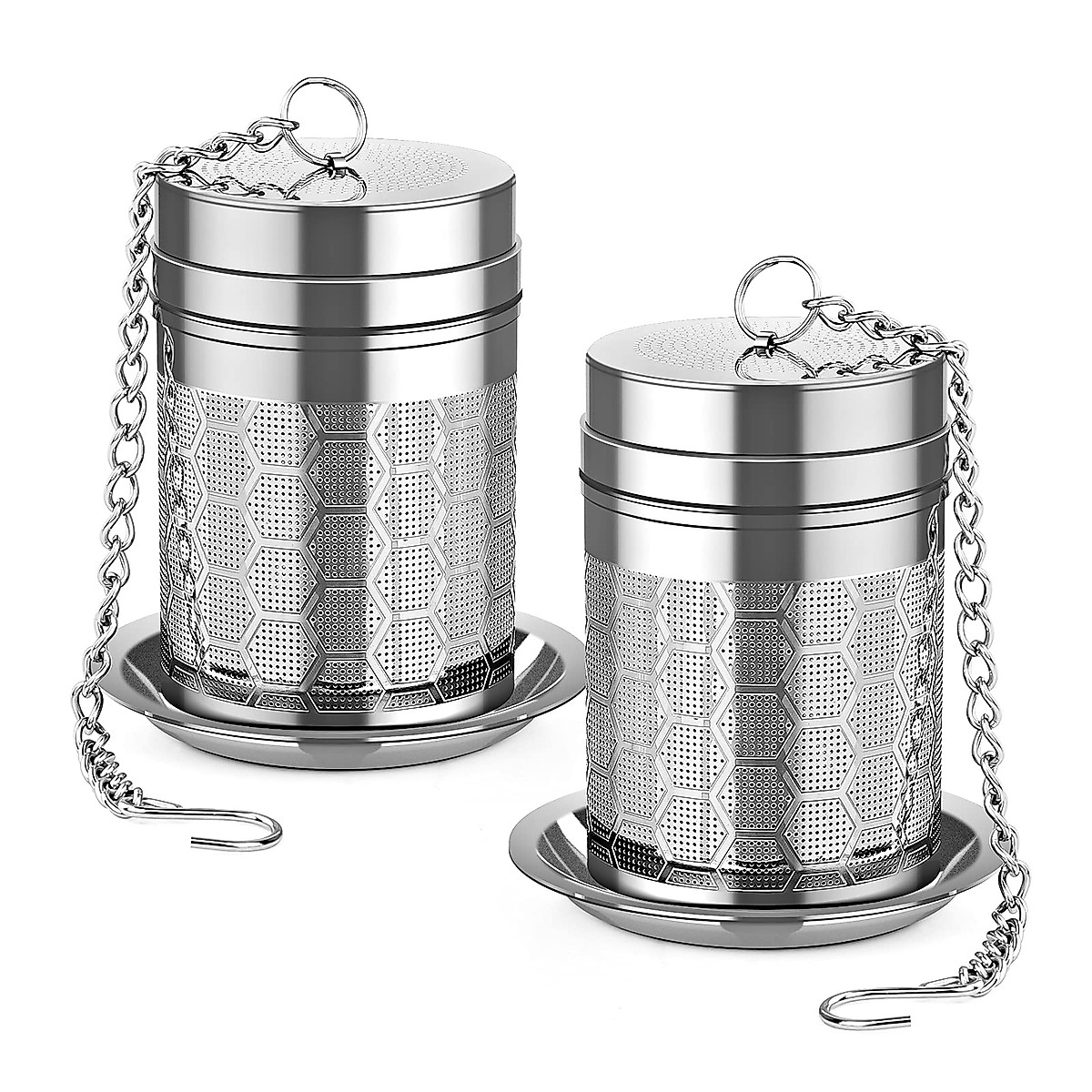 Tea Infusers for Loose Tea, (2 Pack) 18/8 Stainless Steel Tea Strainer Set, Extra Fine Mesh Tea Steeper for Brew Tea, Spices & Seasoning