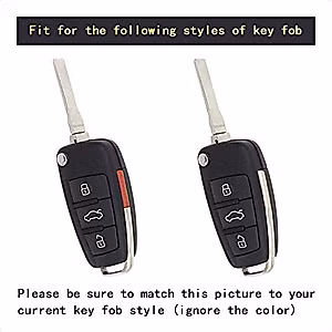 TANGSEN Flip Key Fob Case Premium Black Soft TPU Full Protection Cover Compatible with Audi A1 A3 A4 A5 A6 A8 Q3 Q5 Q7 R8 RS S3 S4 S5 S6 S8 TT 3 4 Button Keyless Entry Remote Control Accessories