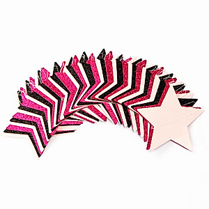 Hot-Pink Black Birthday Party-Decorations Garland - 62ft Twinkle Little Star Baby Girl Hanging Streamers Banner,Graduation Engagement Bachelorette Decor Hugtmr
