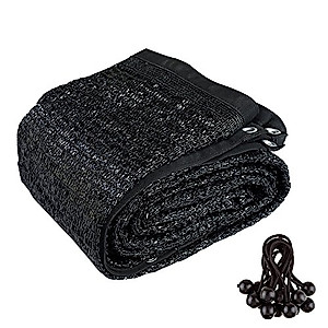 Agfabric 50% Sunblock 6.5’ X 20’ Shade Cloth with Grommets for Garden Patio, Black