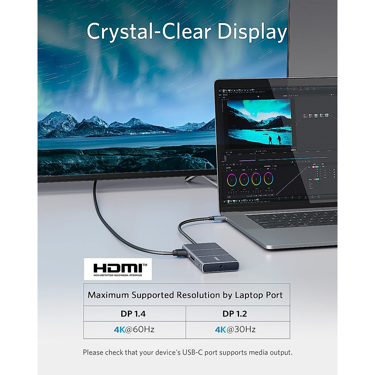 Anker USB C Hub, PowerExpand 6-in-1 Adapter, with 4K HDMI, 100W Power Delivery Port, 2 10 Gbps A Ports, SD Card Reader, and 3.5mm Audio, for MacBook Air, Pro, XPS, More