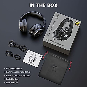 OneOdio Wired Headphones - Over Ear Headphones with Noise Isolation Dual Jack Professional Studio Monitor & Mixing Recording Headphones for Guitar Amp Drum Keyboard Podcast PC Computer