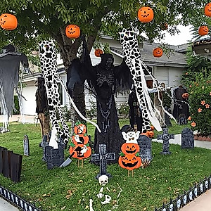 Halloween Windsock Garden Décor - Lighted 40 Inch with Lights - Fast Drying and Lightweight Christmas Holiday with Light Cow Fur Print