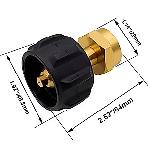 Taiss Propane Refill Adapter, Gas Tank Adapter, QCC1 Regulator Gas Brass Cylinder Tank Connector, Fits 1 lb Disposable Cylinders, Fills 1 lb Bottles from 20 lb Tank Propane Cylinder Connector.