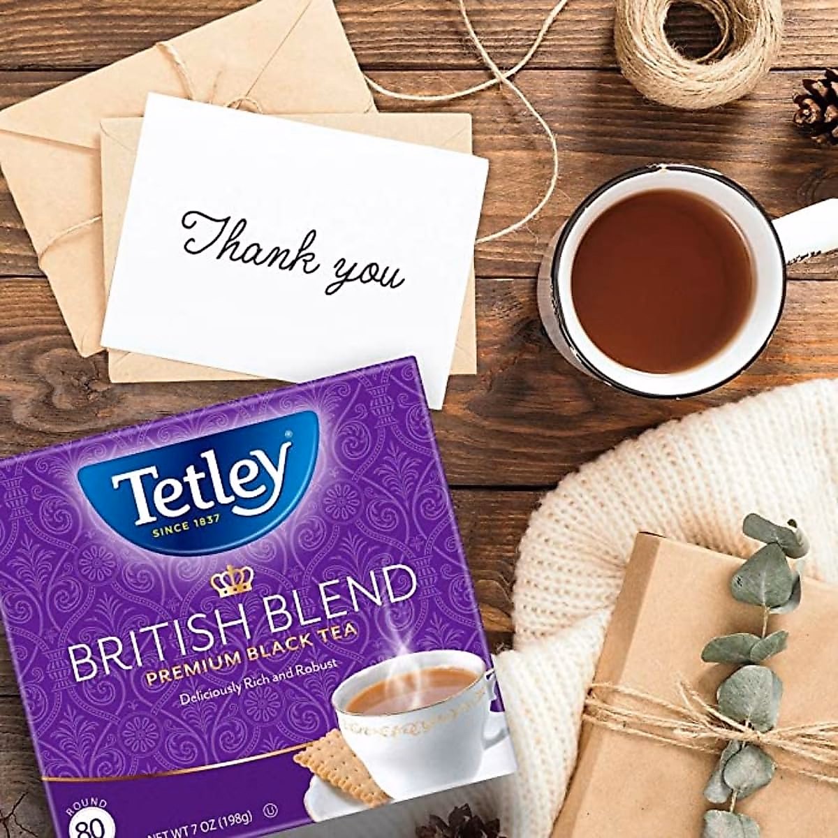 TETLEY Premium Black Tea, Decaffeinated British Blend - Pack of 3 (120 tea bags in total) by SUPREME BOX, WHITE
