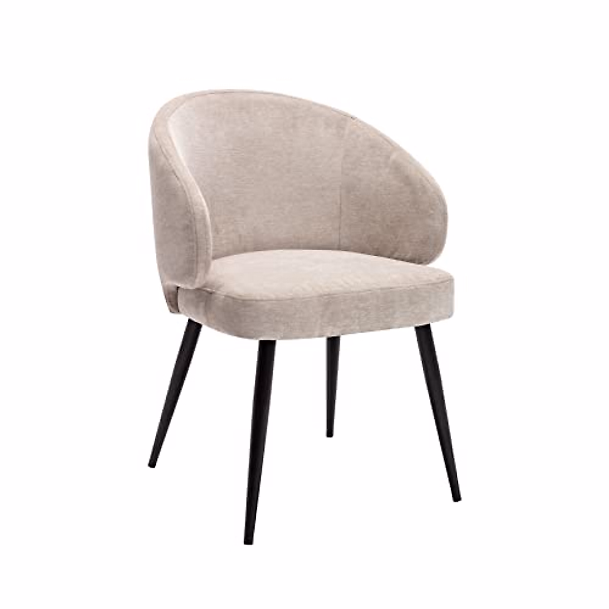Porthos Home Dana Dining Chair with Luxurious Smooth Suede Upholstery, Rounded Back, Thick Supportive Seat Cushion, Rust-Resistant Iron Legs - Ideal for Dining Rooms and Kitchens