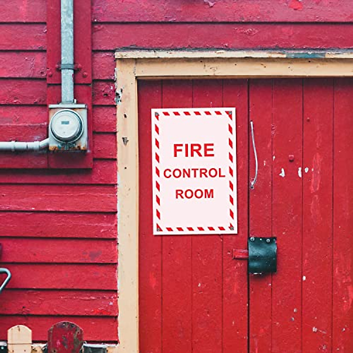 BannerBuzz Fire Control Room Sign with Graphic Aluminum Metal Safety Compliance Sign (24" W X 36" H)