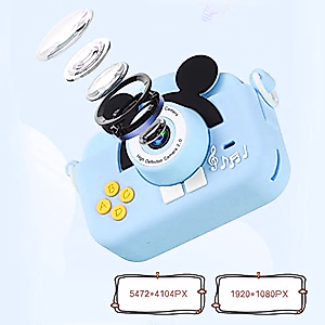 01 02 015 Kids Cartoon Camera Toy, ABS Kids Photo Video Camera 2 Inch Screen for Gifts(Sky Blue)