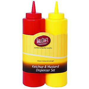 TableCraft Nostalgia 2-Piece Ketchup and Mustard Dispenser Set, 12-Ounce