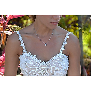 Sterling Silver Waterdrop Pear Shape Pendant Droplet Necklace