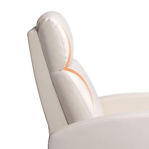 Topeakmart Single Recliner Chair Padded Seat PU Leather Recreation Room Sofa Reclin Home Theater Chair (Beige)