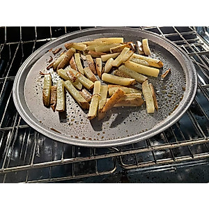 Chef Select Pizza Crisper Pan, 14-Inch Round, Large Size, Steel, Non-Stick, Perforated - Pizza, Fries, Bread, Large Cookies