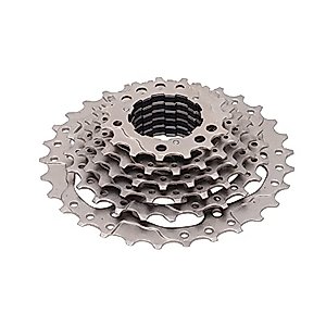 Raguso Bicycle Multiple Freewheel, Nickel Chrome Steel High Compatibility 8 Speed Bike Cassette Wheel for Road Bike