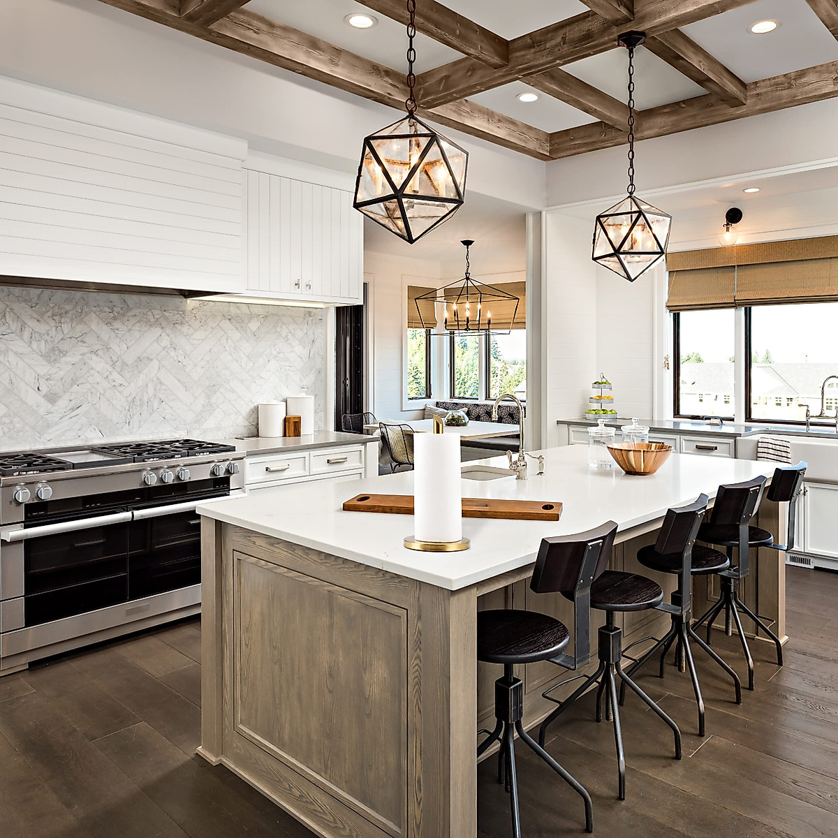 ROOMOXIE Stainless Steel Paper Towels Holder Stand Angled tip Gold Paper Towel Holder countertop 13 inch - Heavy Duty Weighted Kitchen countertop Paper Towel Holders Dispenser