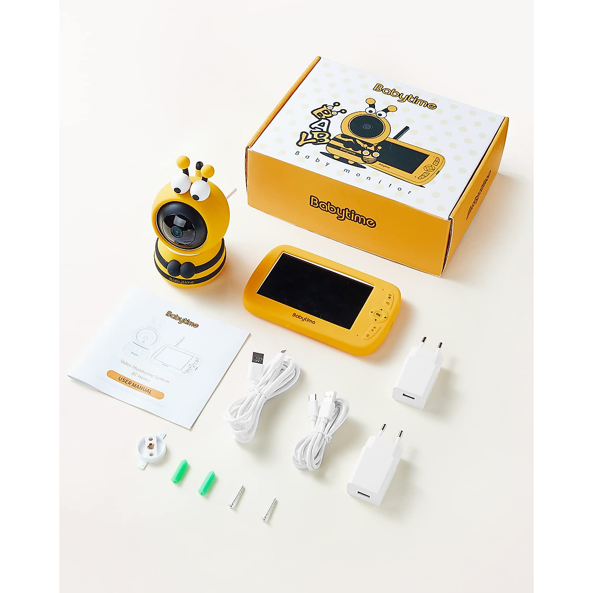 BabyTime Baby Monitor, 1080P Baby Camera Monitor No WiFi with 5" Display, Night Vision, Lullaby Player, Two Way Audio and VOX Mode, Temperature