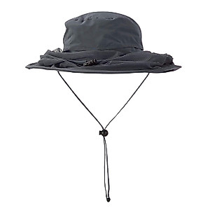 FALETO Men's t Safari Mesh Hats Outdoors Fishing Hat Sun Proction Cap with Neck Flat Bonnie Bucket Adjustable Caps Gorras para Hombres Summer Hunting Large Brim Hat for Women Grey