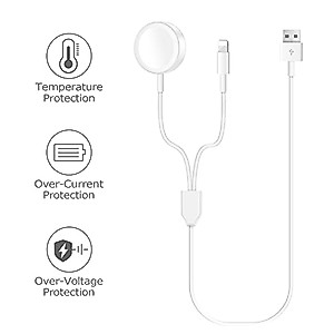 lifeegrn Update Version Smart iWatch Charger Wireless USB 6.5 ft/2 m Charging Cable for Apple Watch Series SE/8/7/6/5/4/3/2/1 & Phone 14/13/12/11/Pro/Max/XR/XS/XS Max/X&Pad Series