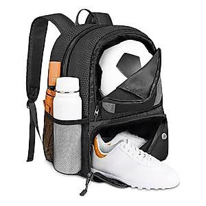 YOREPEK Soccer Backpack, Lightweight Soccer Bag with Ball Holder for Boys Girls Kids, Water resistant Sport Equipment Bags Fit Basketball Volleyball Football Accessories to Match Training
