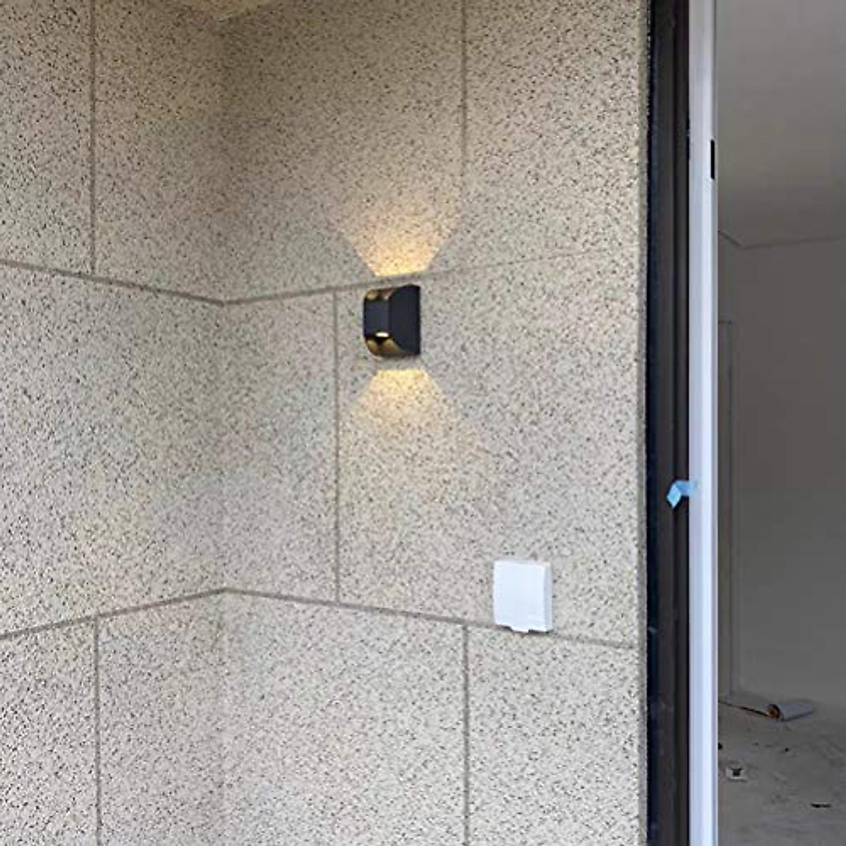 Creative Wall Lamp- Modern Dual- Side Glowing Outdoor Light Wall Light Waterproof Garden Courtyard Lamp for Home Farmyard Balcony Aisle Corridor (Black)