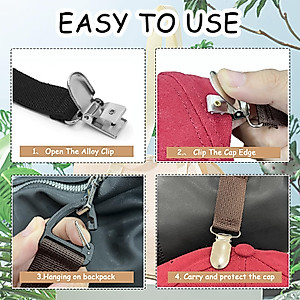 2 Pack Elastic Hat Clip for Travel,Hat Holder,Hands Free Bag Accessory for Women,Outdoor Travel Accessory,Travel Hat Clip for Sunhat,Luggage,Bag,Backpack,Purse (Light Gray)