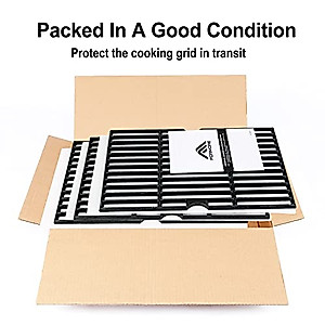 Hisencn Grill Grates Replacement for DGF510SBP, DGF510SSP, DGF510SSP-D, Uniflame GBC1059WB, GBC1059WE-C, Cast Iron Cooking Grid For Backyard Grill BY12-084-029-98 and Other Gas Grill Models, 16 1/4 in