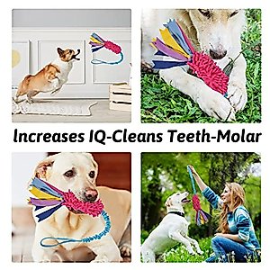 wodoca Dog Tug Toy,Dog Toys for Aggressive Chewers Dog Rope Toy with Strong Squeak - Easy to GRAP Large Dog Chew Toy Ideal for Training for Puppy, Middle Dog Play,Hand Made