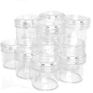 12 Plastic Containers Screw Top for Beads Jewelry Sewing Crafts Buttons Spices Small Items Organizer