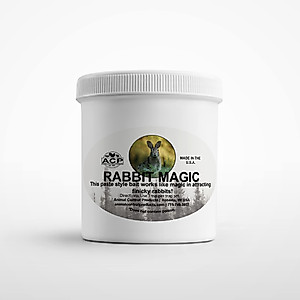 Rabbit Magic Paste Bait 8 Oz | Sweet Scented & Highly Attractive Lure for Rabbits Bunnies Raccoons | Good All Season Long to Get Rid of Rabbits in Yard Garden | 48 Live Trap Sets | USA Handcrafted