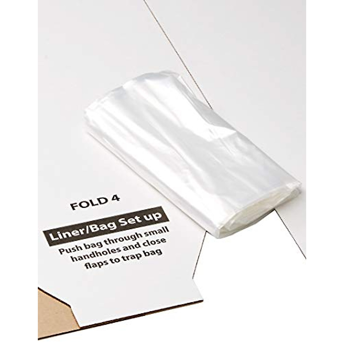 One Earth Disposable and Reusable Corrugated Cardboard Trash Cans- Bundle of 10 Self Locking Trash Boxes (White) + 20 Trash Bags: 40 Gallons