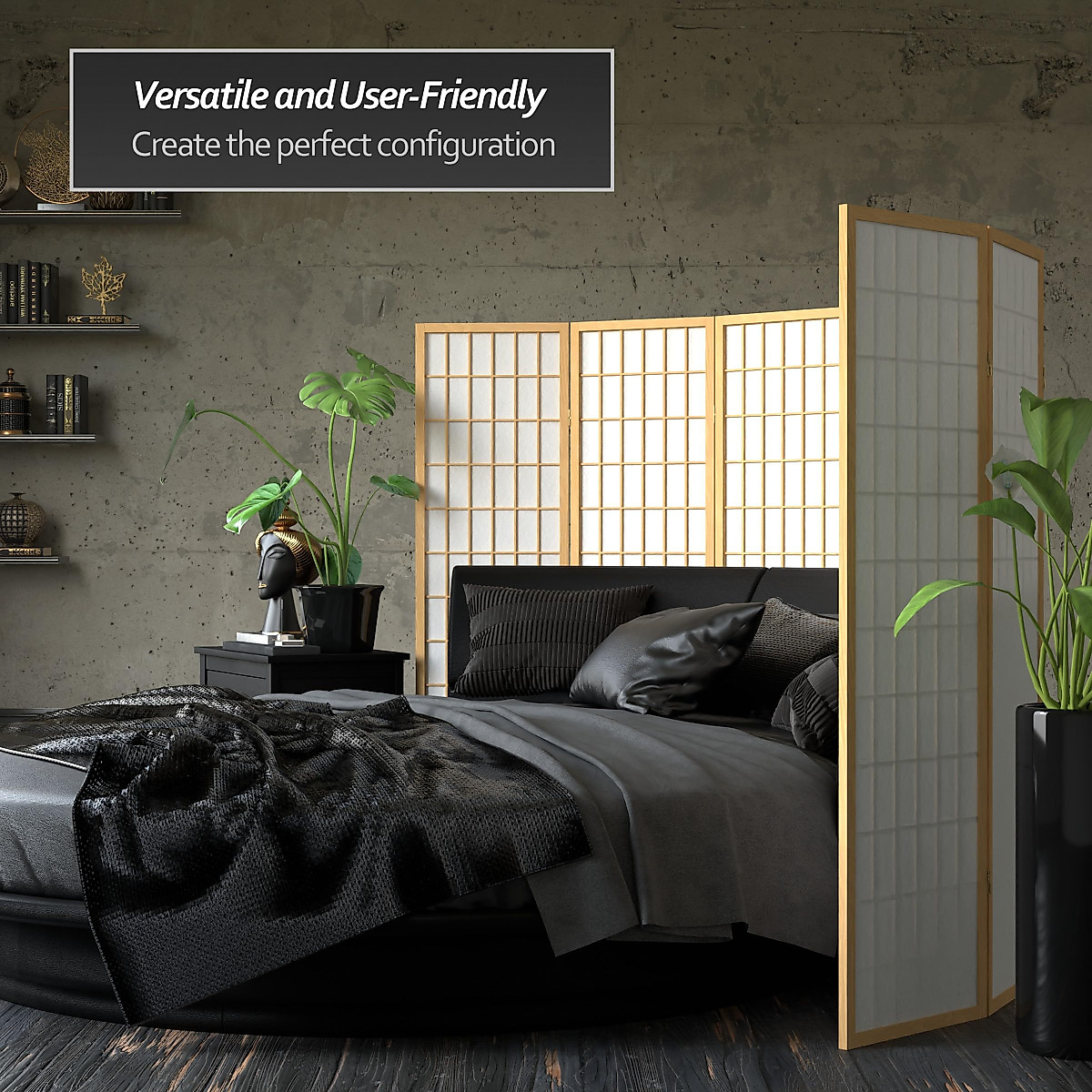 Red Lantern WP60-NAT-4P Folding Screen, 4 Panel, Natural