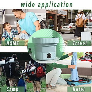Portable Washing Machine, Foldable Mini Washing Machine for Socks, Baby Clothes, Towels, Underwear Or Delicate Items, Ideal for Apartment, Dorm, Camping, RV Travel and More (blue)