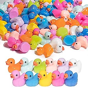 220 Pcs Mini Resin Ducks Tiny Ducks Miniature Duck Figures Small Ducks Micro Garden Landscape Aquarium Dollhouse Ornament Potted Plants Decoration for Party Toys Crafts Decor (11 colors)
