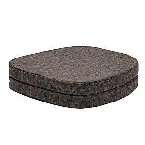 baibu Set of 2 Metal Chair Cushions with Ties, 14In Non-Slip Metal Dining Chair Pads Kitchen Seat Cushion with Machine Washable Cover, 14x14x1.5in, Brown