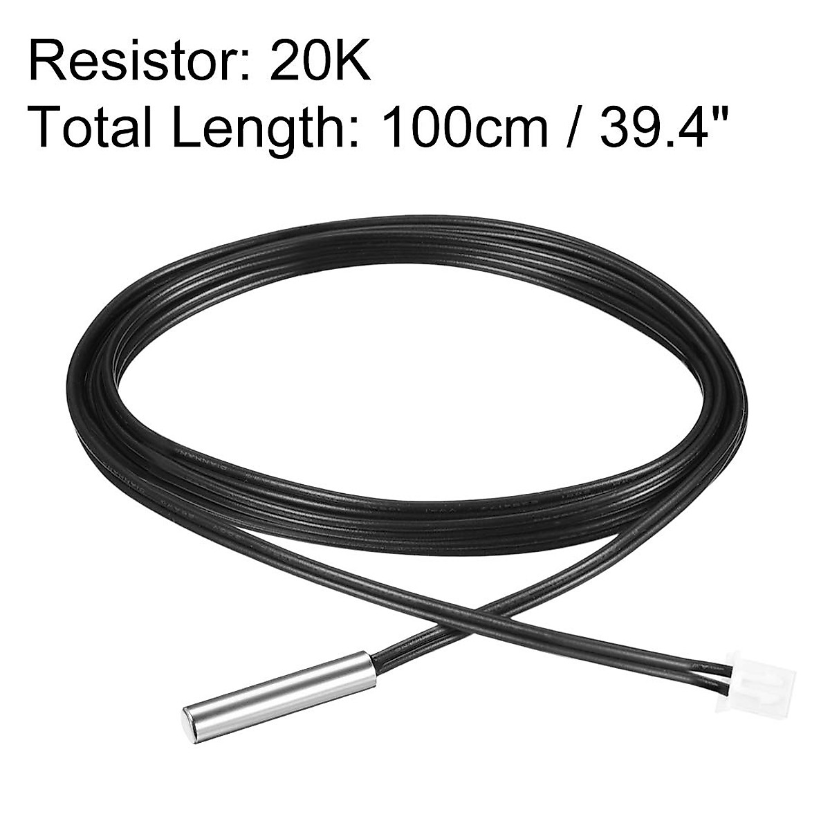 uxcell 20K NTC Thermistor Probe 39.4 Inch Stainless Steel Sensitive Temperature Temp Sensor for Air Conditioner