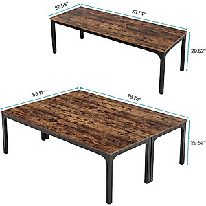 Tribesigns 78.74-Inch Conference Table Set of 4, 13FT Conference Room Table, Large Rectangle Meeting Seminar Table Set for 12-16 Person, Long Business Tables (Only Table)